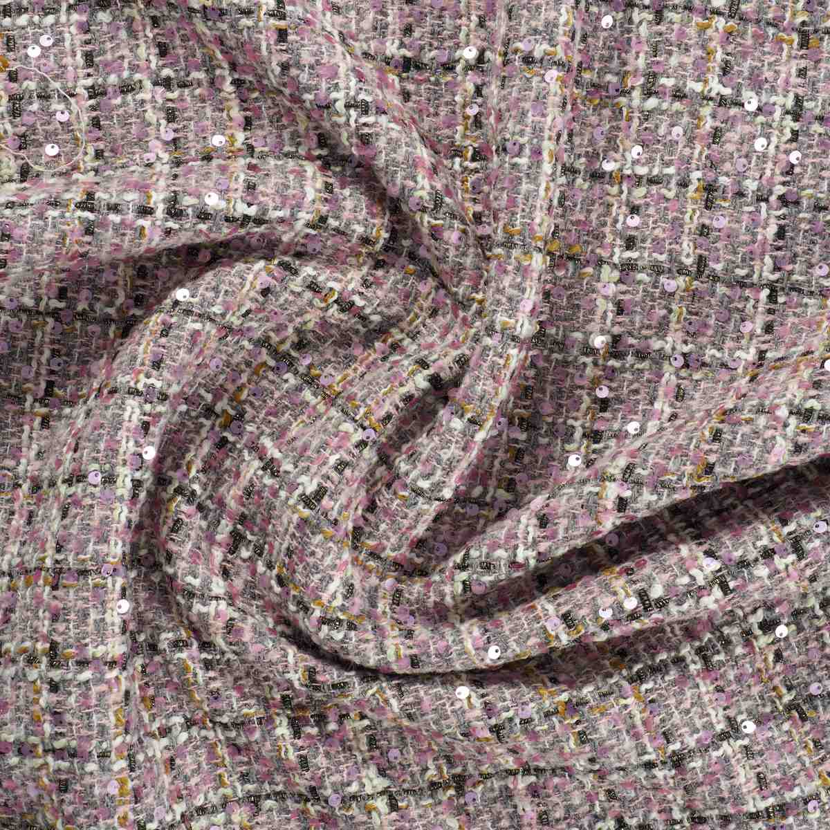 Tweed color con lentejuelas rosa