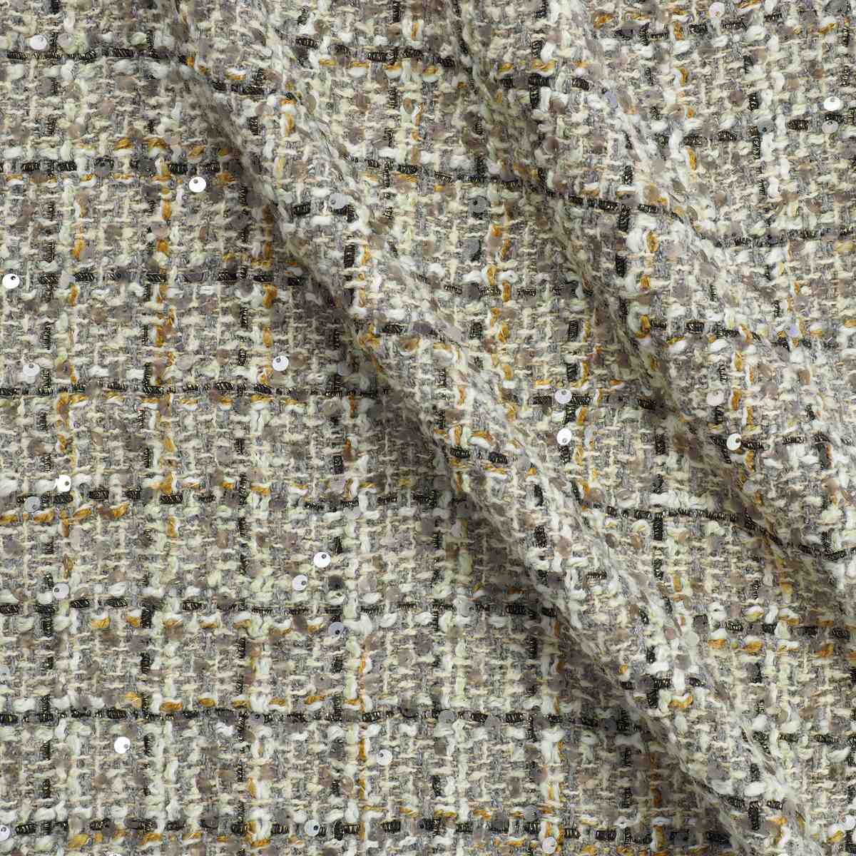 Tweed color con lentejuelas beige